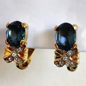 D'Orlan | Jewelry | Vintage Dorlan Earrings Wblue Topaz Glass | Poshmark